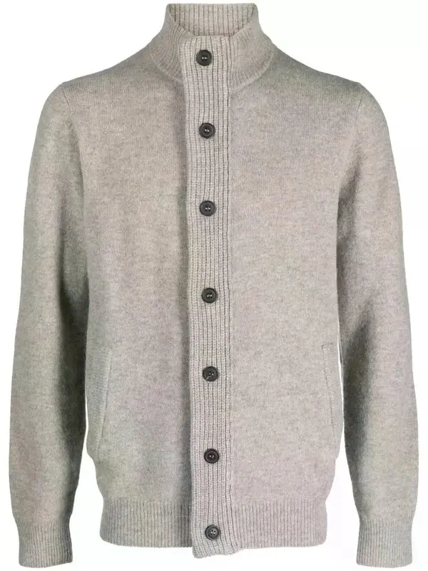 Barbour High-neck Wool Cardigan - Neutrals