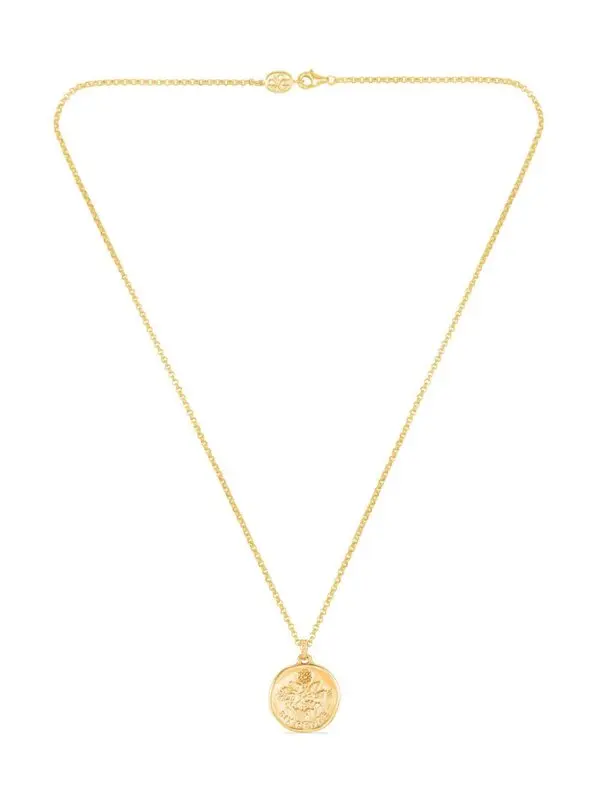 DOWER & HALL Lucky Sixpence Medallion Necklace