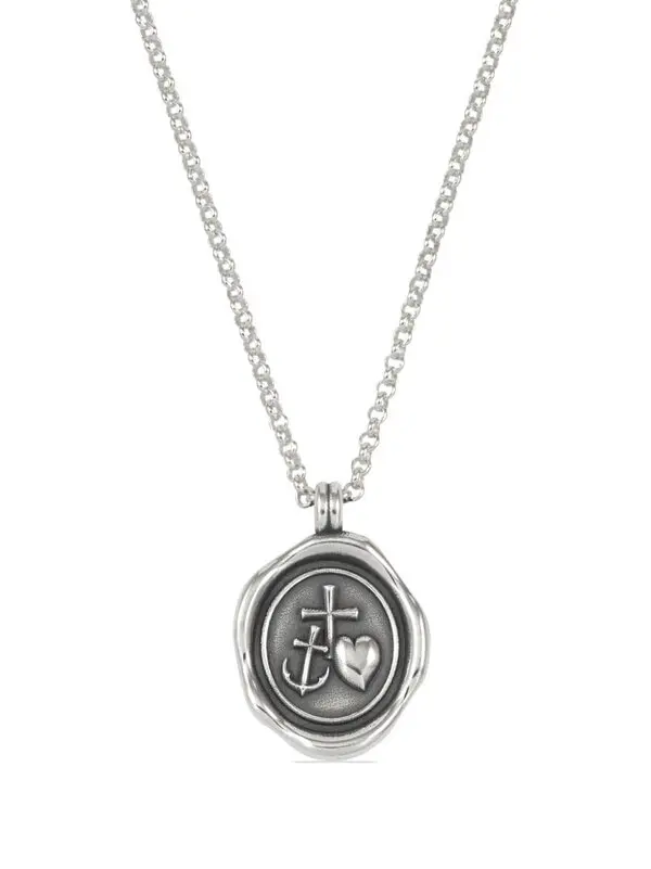 DOWER AND HALL Hope Medallion Sterling Necklace - Silver
