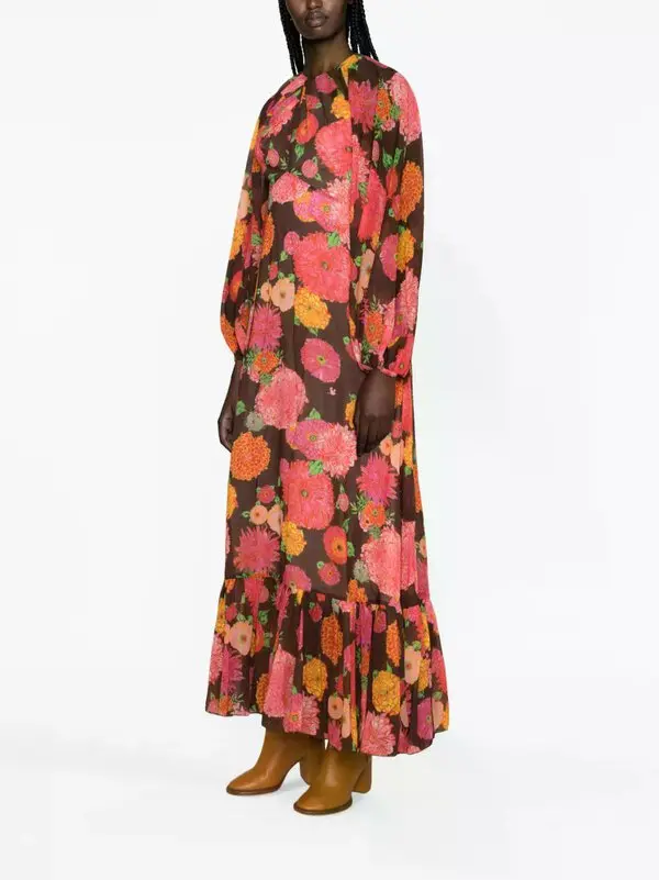 La DoubleJ Eve Floral-print Chiffon Maxi Dress