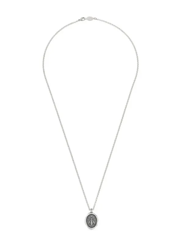 DOWER & HALL Sterling Wasp Medallion Pendant Necklace - Silver