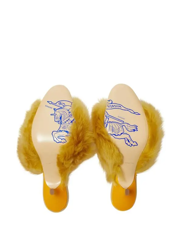 Burberry 60mm Shearling Open-toe Sandals - Yellow