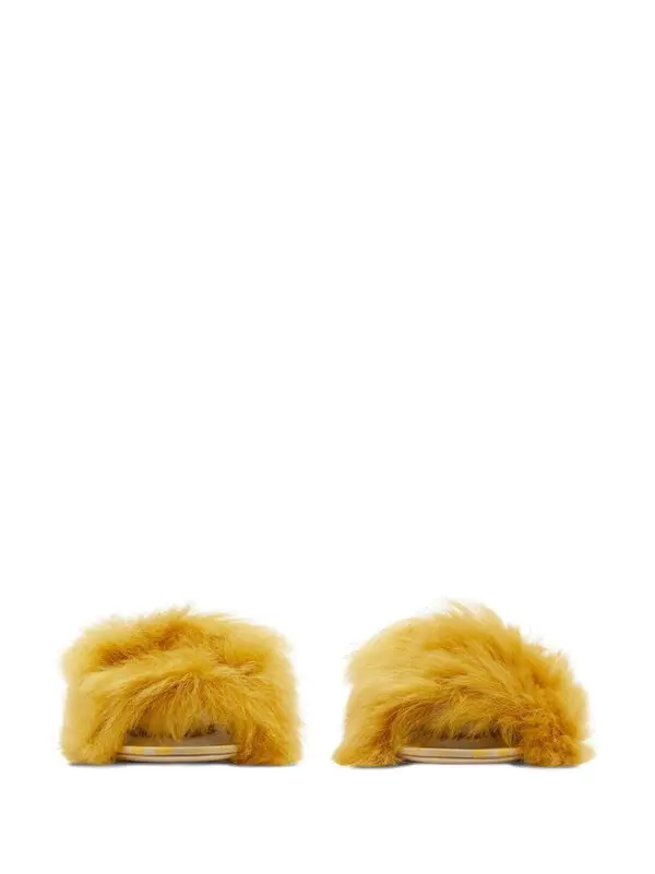 Burberry 60mm Shearling Open-toe Sandals - Yellow