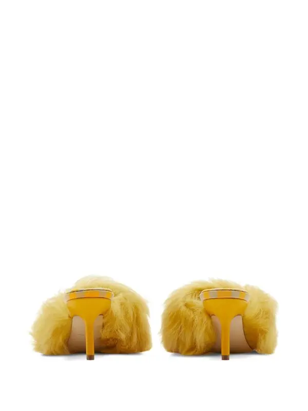 Burberry 60mm Shearling Open-toe Sandals - Yellow