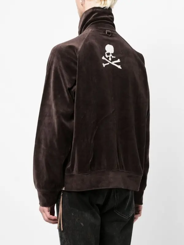 MASTERMIND WORLD Skull-embroidered Zip-up Jacket