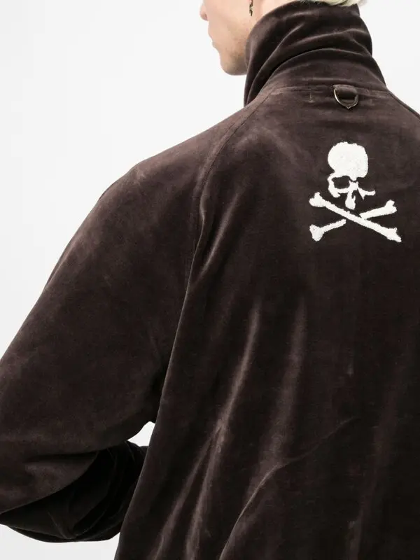 MASTERMIND WORLD Skull-embroidered Zip-up Jacket