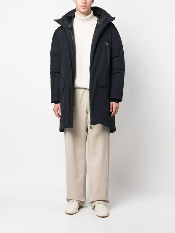 Herno Logo-print Zip-up Hooded Down Coat