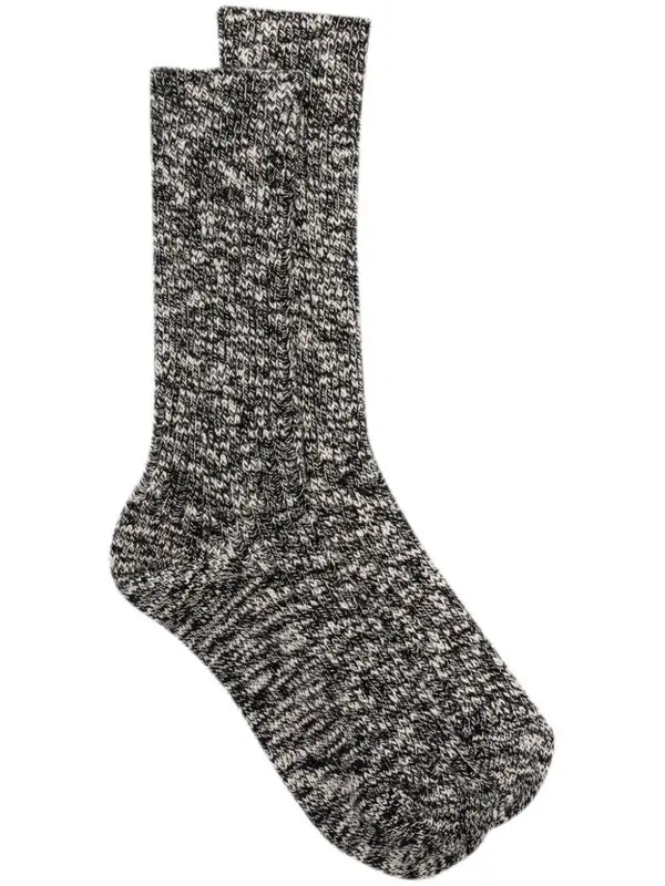 BIRKENSTOCK Ribbed-knit Mélange Ankle Socks - Black