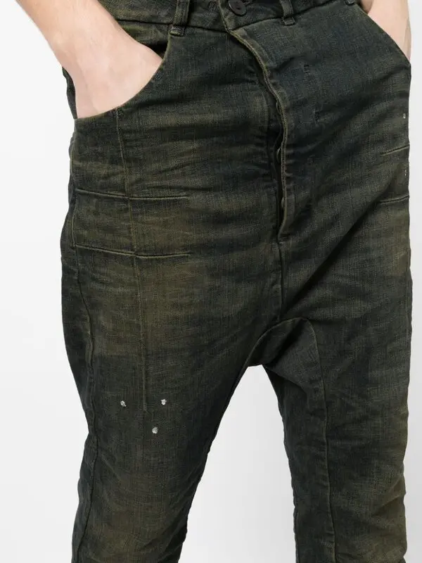 Boris Bidjan Saberi Asymmetric Drop-crotch Jeans