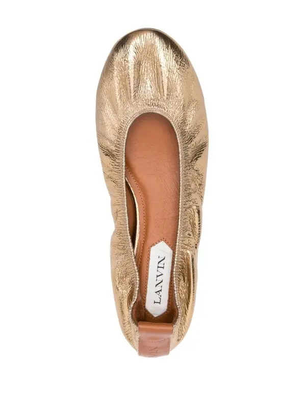 LANVIN Metallic Leather Ballerinas - Silver