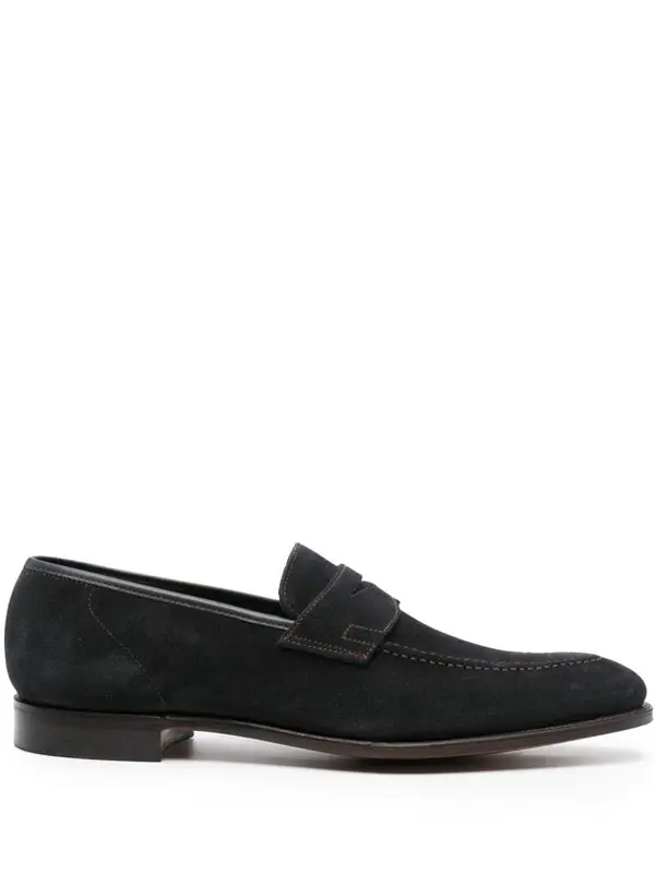 Crockett & Jones Almond-toe Suede Loafers