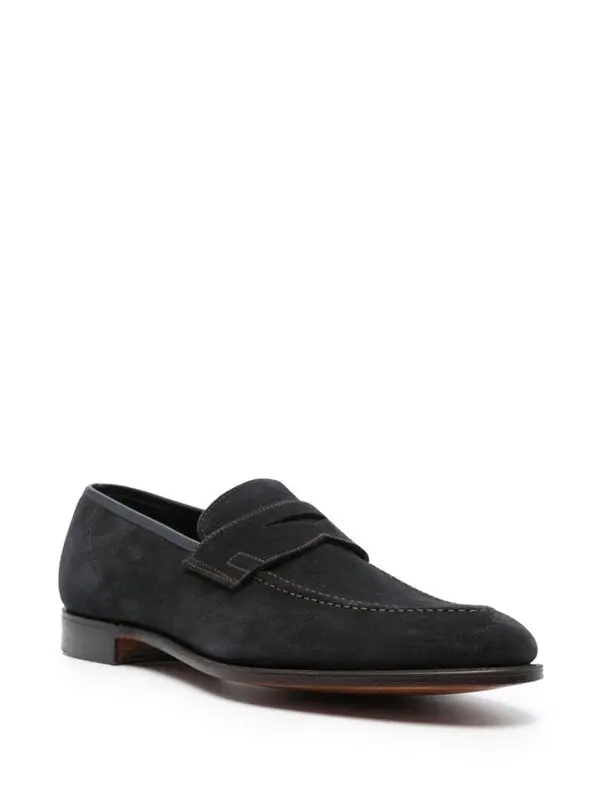 Crockett & Jones Almond-toe Suede Loafers