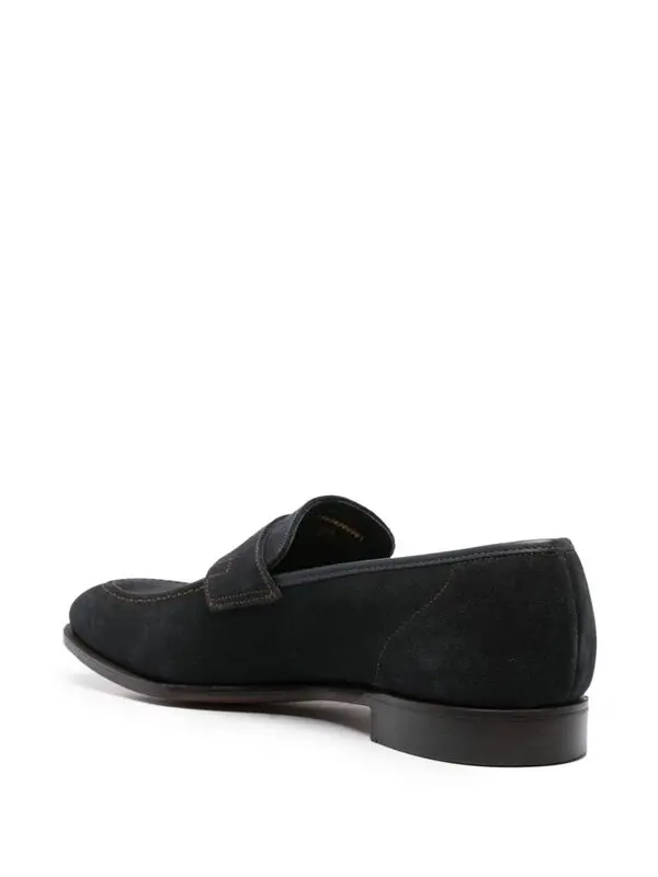 Crockett & Jones Almond-toe Suede Loafers