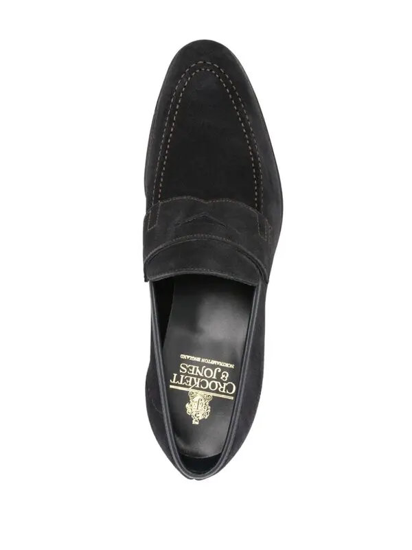 Crockett & Jones Almond-toe Suede Loafers