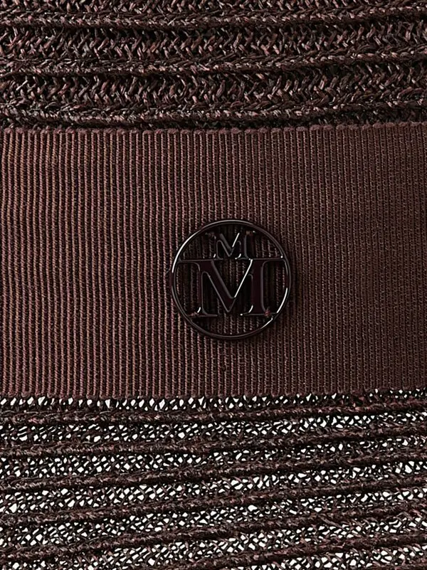 MAISON MICHEL Henrietta Straw Fedora - Brown