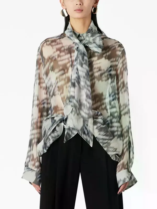 Giorgio Armani Abstract-print Silk Shirt