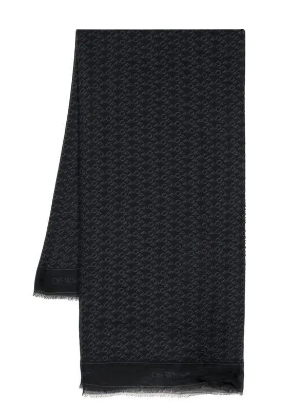 Off-White Logo-print Modal Scarf - Black