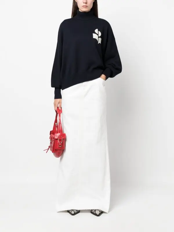 MARANT ETOILE Nash Logo-intarsia Sweater - Blue