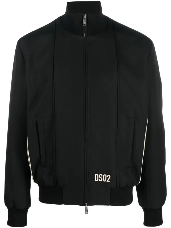 Dsquared2 Stripe-trim Bomber Jacket - Black