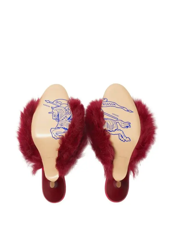 Burberry Jackie 65mm Shearling Sandals