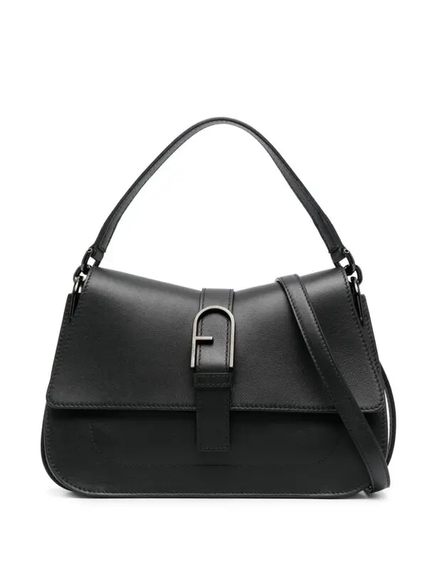 Furla Flow Leather Shoulder Bag - Black