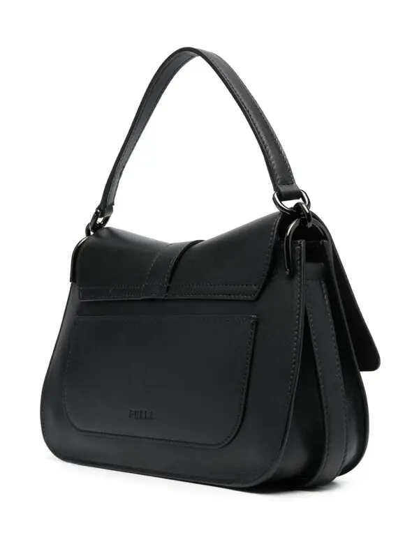 Furla Flow Leather Shoulder Bag - Black