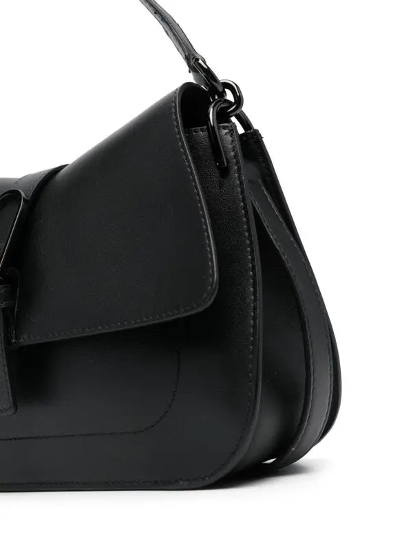 Furla Flow Leather Shoulder Bag - Black