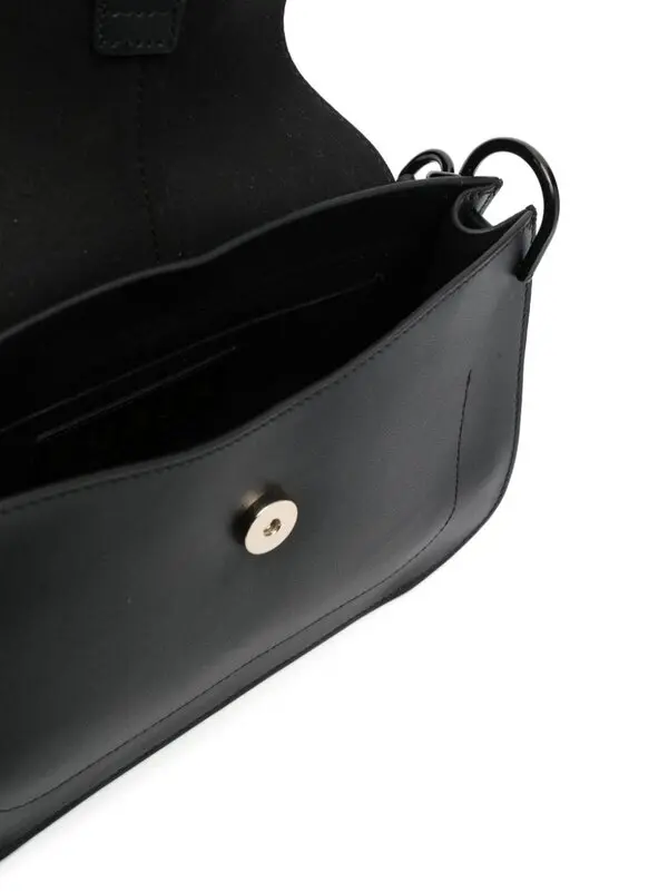Furla Flow Leather Shoulder Bag - Black