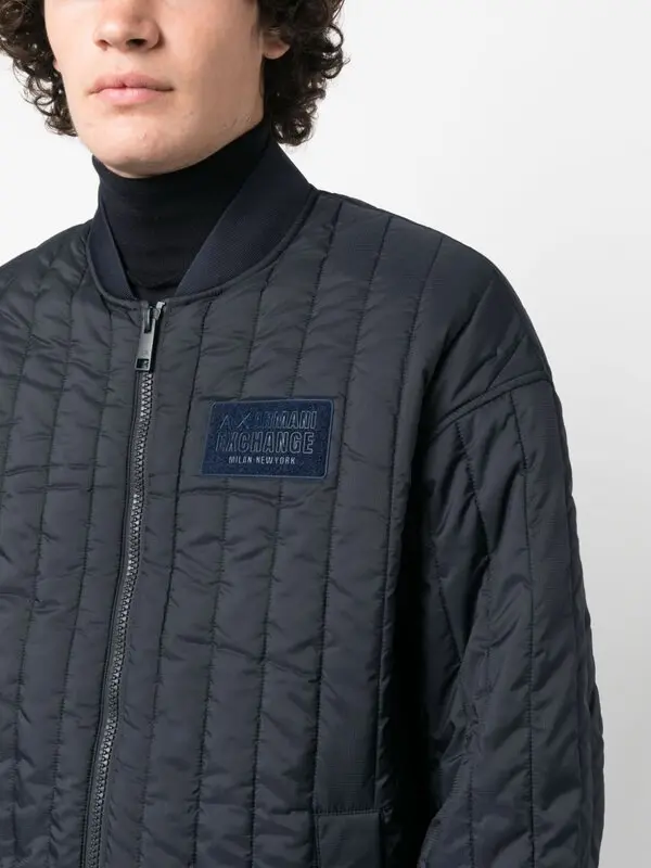 Armani Exchange Logo-patch Quilted Bomber Jacket