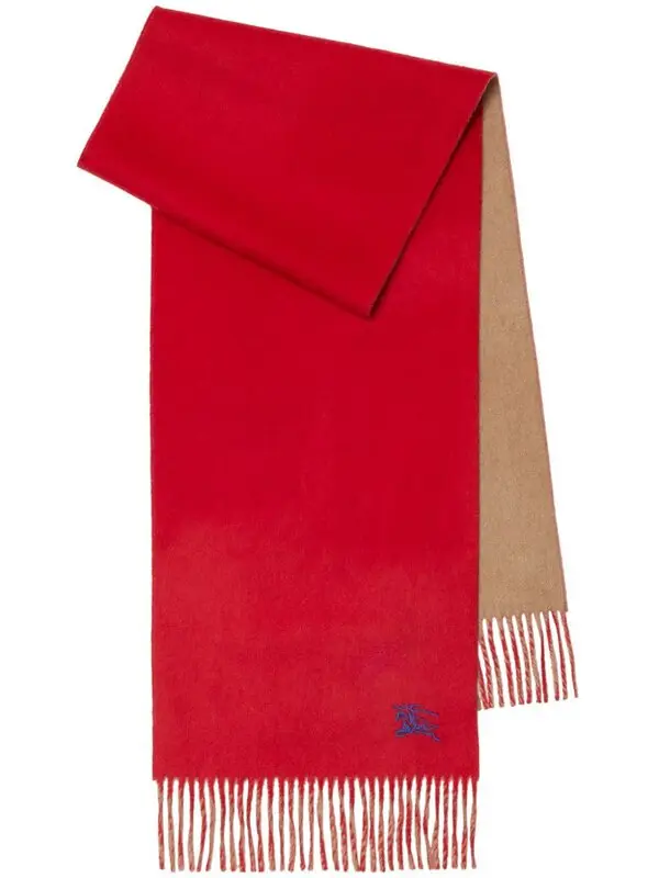 Burberry Equestrian Knight Reversible Scarf - Red