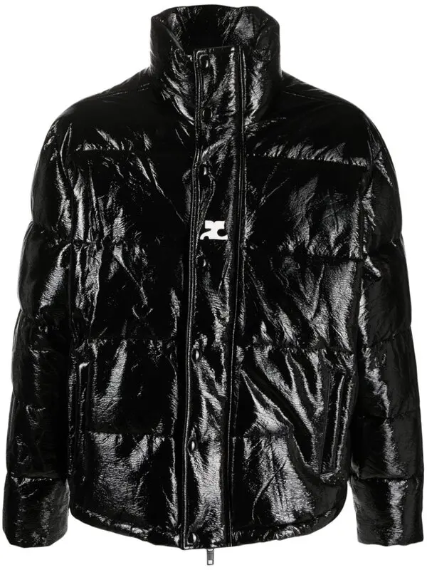 COURREGES Logo-patch Vinyl Puffer Jacket