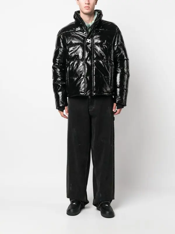 COURREGES Logo-patch Vinyl Puffer Jacket