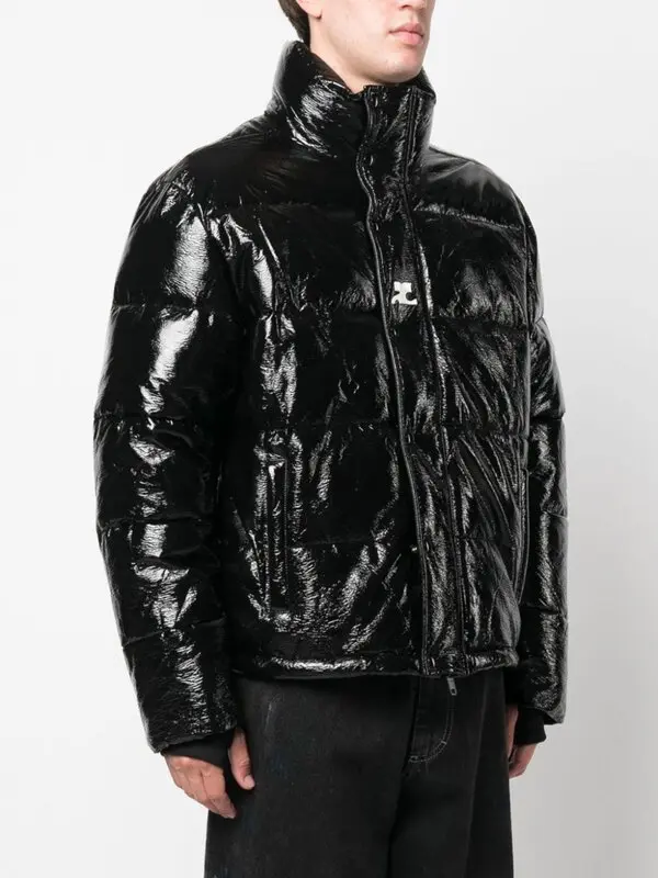 COURREGES Logo-patch Vinyl Puffer Jacket