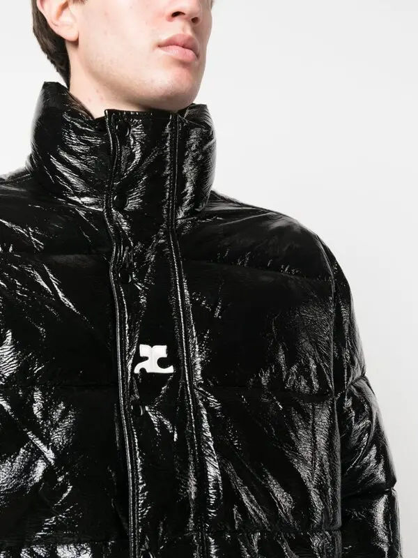 COURREGES Logo-patch Vinyl Puffer Jacket