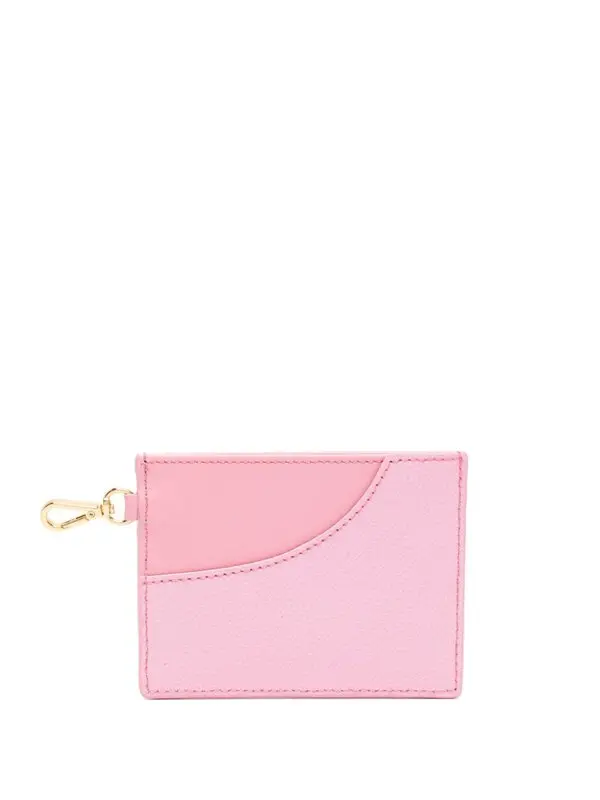Gcds Comma Logo-plaque Leather Cardholder - Pink