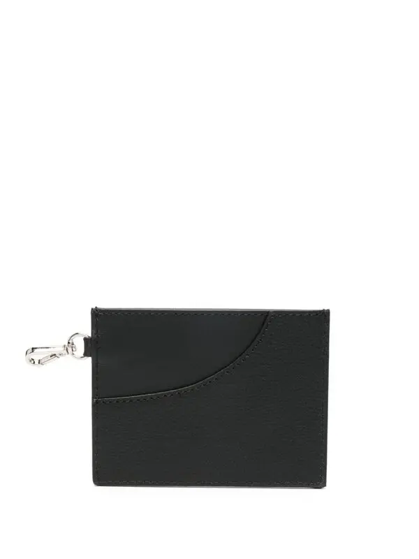 Gcds Comma Logo-plaque Leather Cardholder - Black