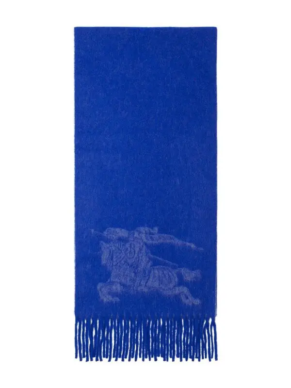 Burberry Equestrian Knight Felted Scarf - Blue