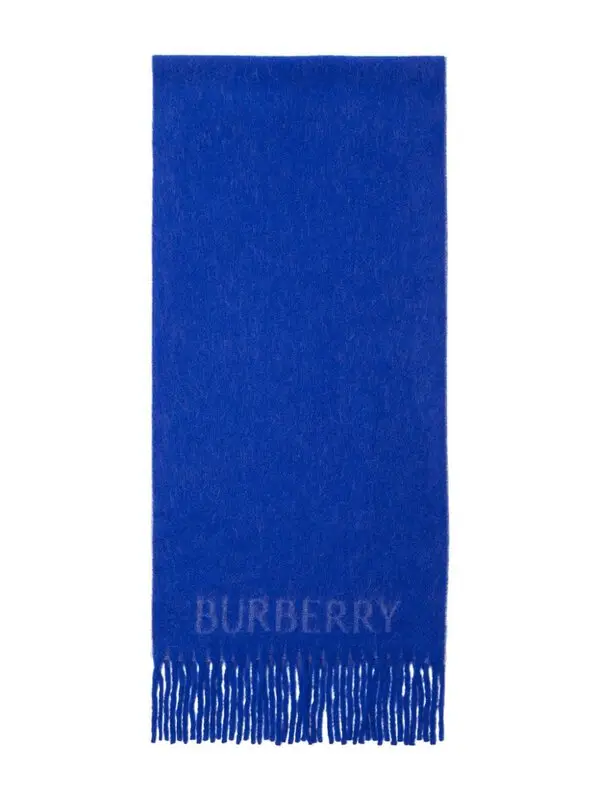 Burberry Equestrian Knight Felted Scarf - Blue