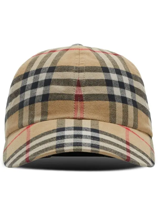 Burberry Nova Check Cotton Baseball Cap - Neutrals
