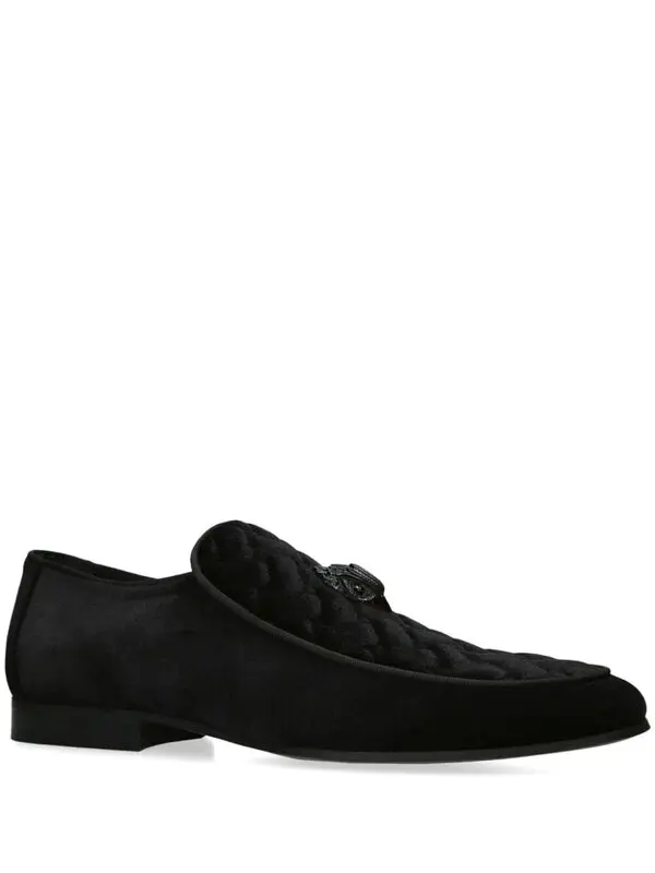 Kurt Geiger Eagle Head Velvet Loafers
