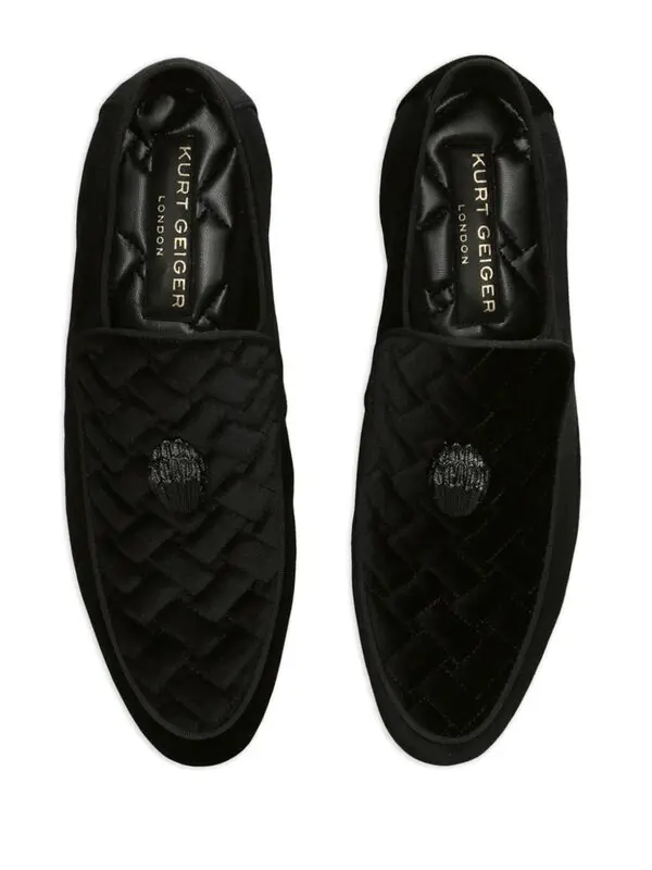 Kurt Geiger Eagle Head Velvet Loafers