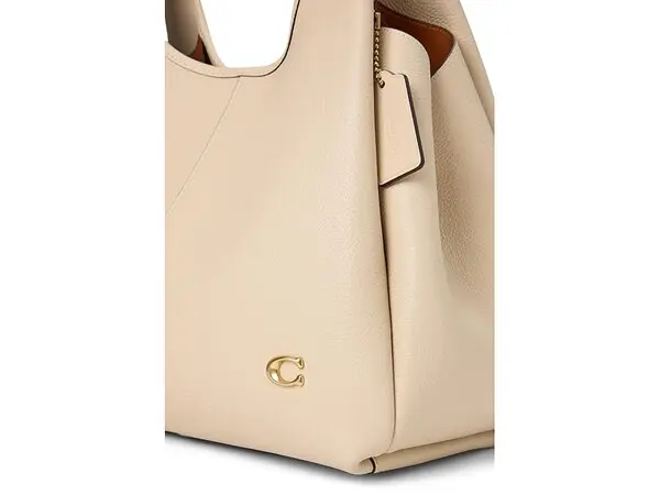 COACH Polished Pebble Leather Lana Shoulder Bag - Bone