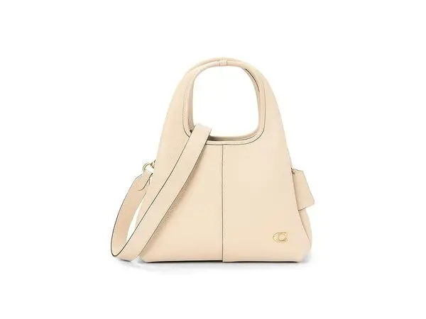 COACH Polished Pebble Leather Lana Shoulder Bag 23 - Bone
