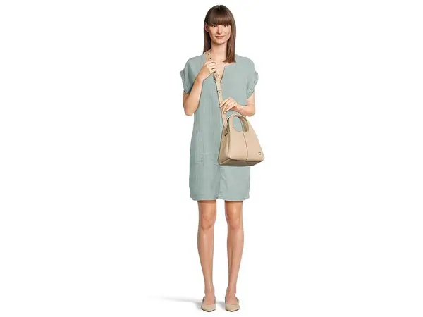 COACH Polished Pebble Leather Lana Shoulder Bag 23 - Bone