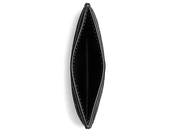 COACH Quilted Pillow Leather Essential Card Case Handbags Chalk - Black