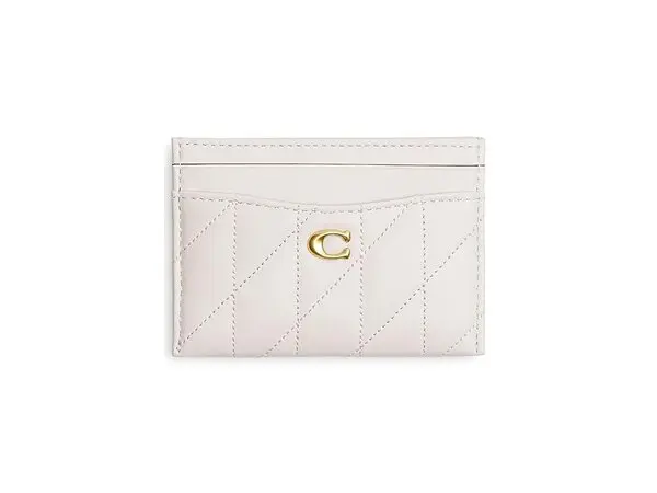 COACH Quilted Pillow Leather Essential Card Case Handbags Chalk - White