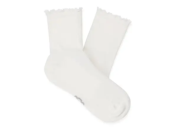 UGG Karsyn Lettuce Edge Crew Socks - White
