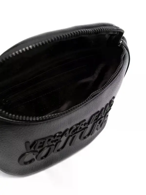 Versace Logo-lettering Grained Belt Bag
