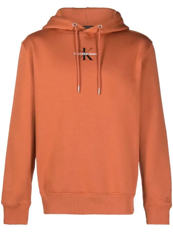 Calvin Klein Monologo Logo-print Hoodie - Orange