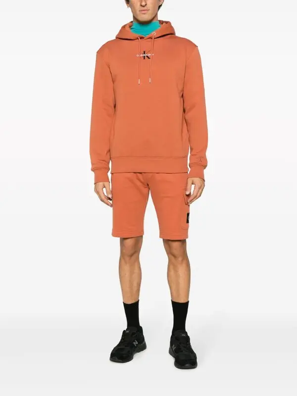 Calvin Klein Monologo Logo-print Hoodie - Orange